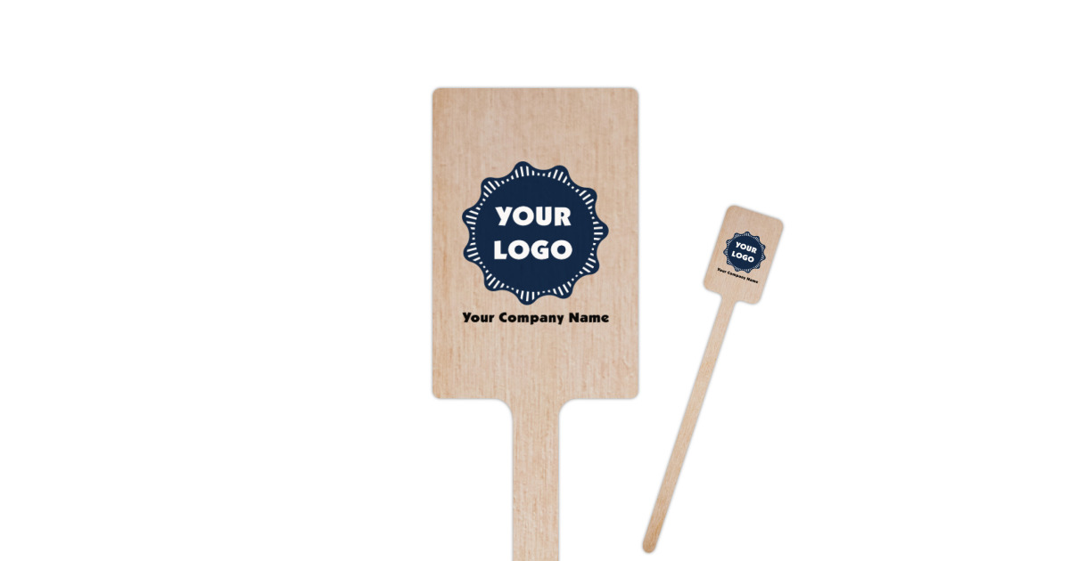 Custom Logo & Company Name Rectangle Wooden Stir Sticks | YouCustomizeIt