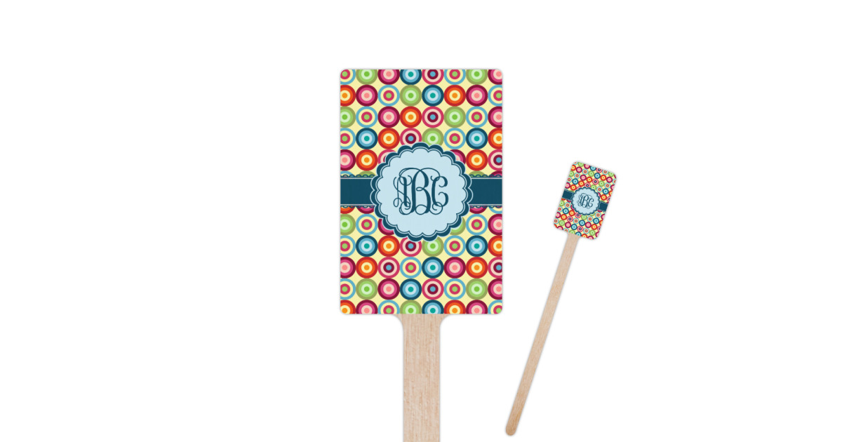 Custom Retro Circles Rectangle Wooden Stir Sticks (Personalized ...
