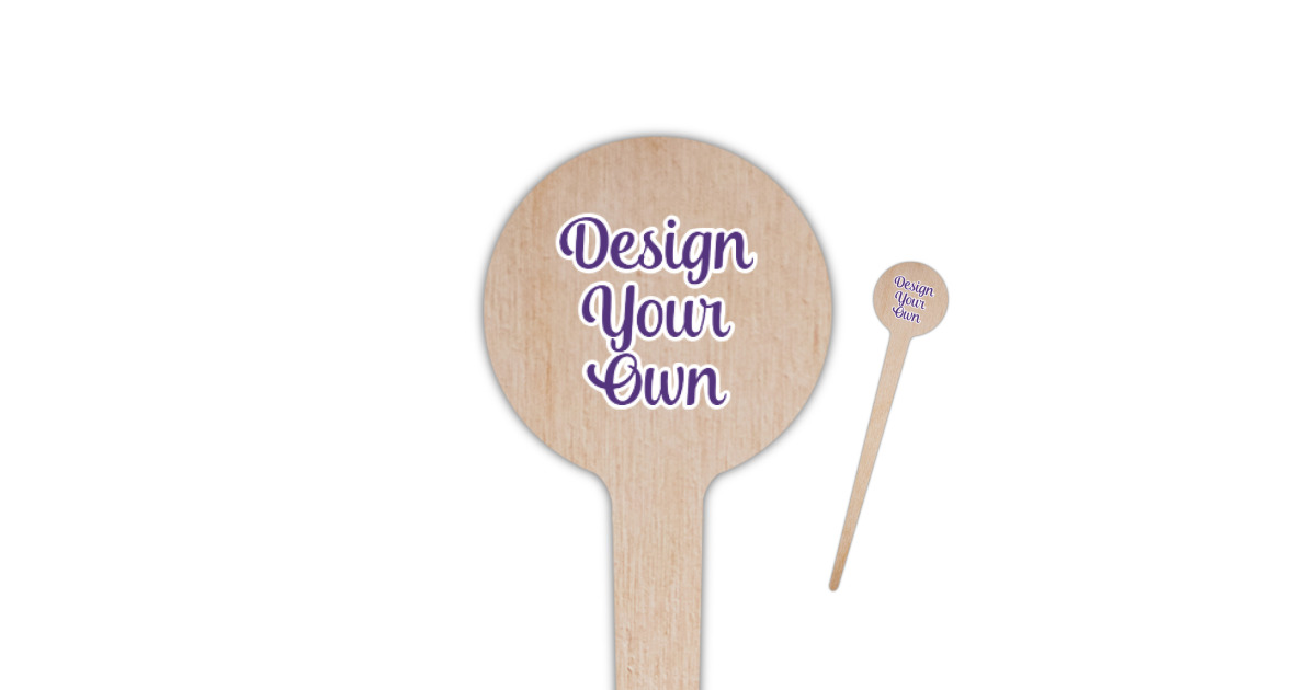 Custom 4" Round Wooden Food Picks - Double-Sided | Design & Preview ...