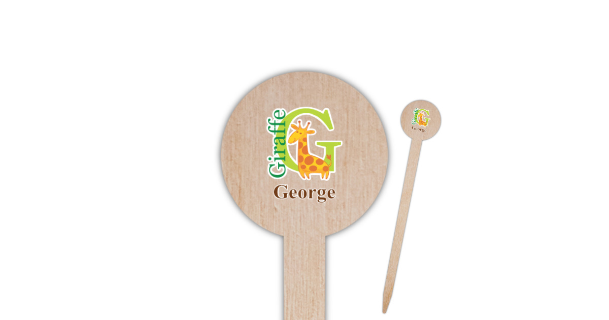 Custom Animal Alphabet Round Wooden Food Picks (Personalized ...