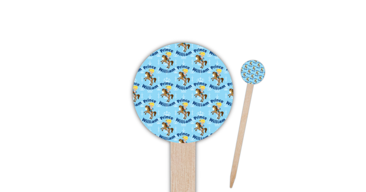 Custom Custom Prince Round Wooden Food Picks (Personalized ...