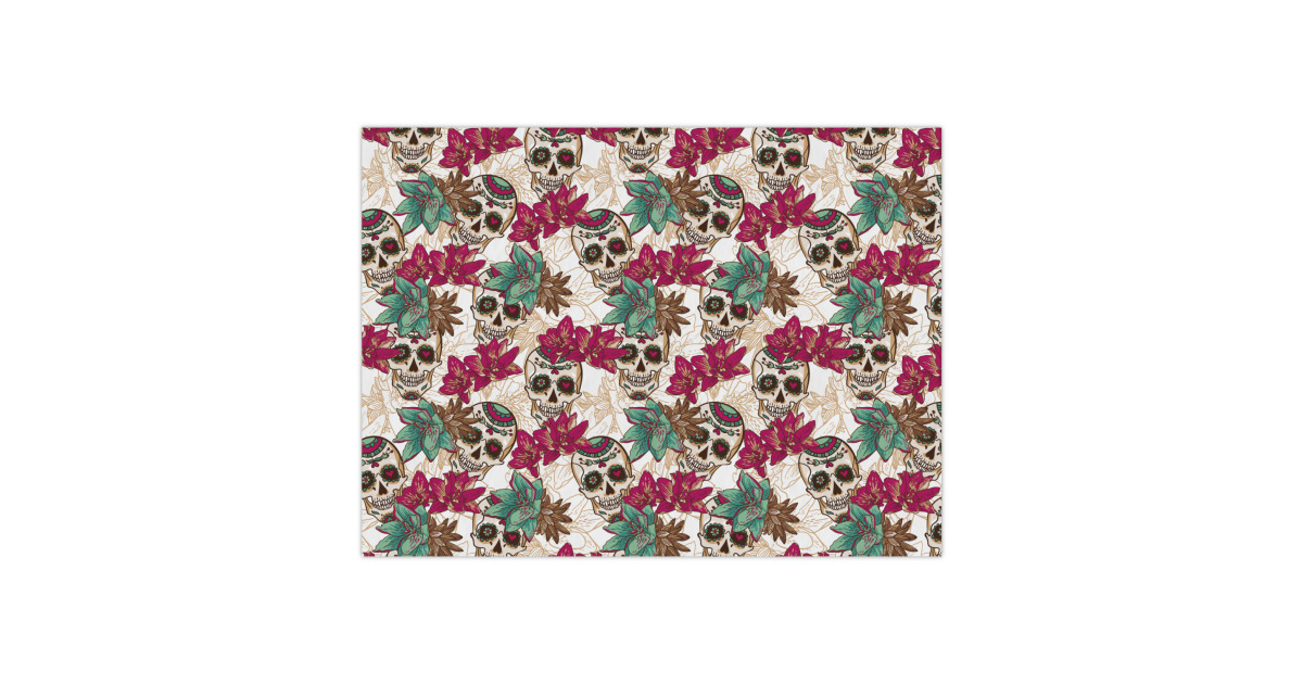 Custom Sugar Skulls & Flowers Tissue Paper Sheets | YouCustomizeIt