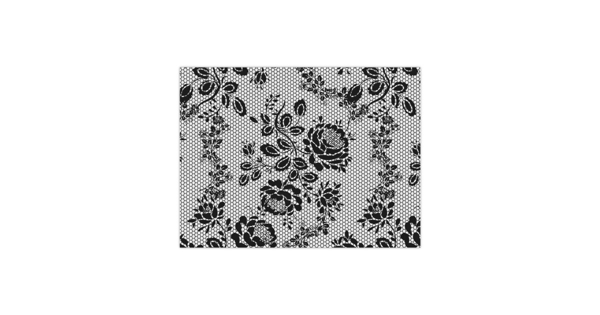 Custom Black Lace Tissue Paper Sheets - Medium - Lightweight ...