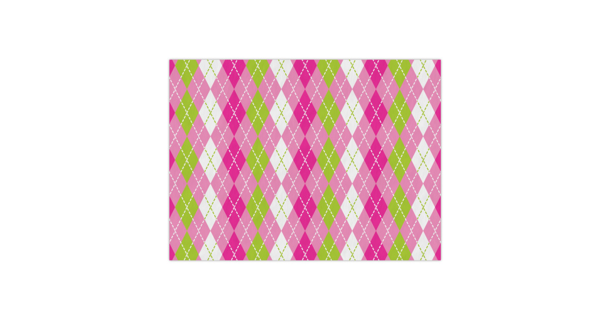 Custom Pink & Green Argyle Tissue Paper Sheets | YouCustomizeIt