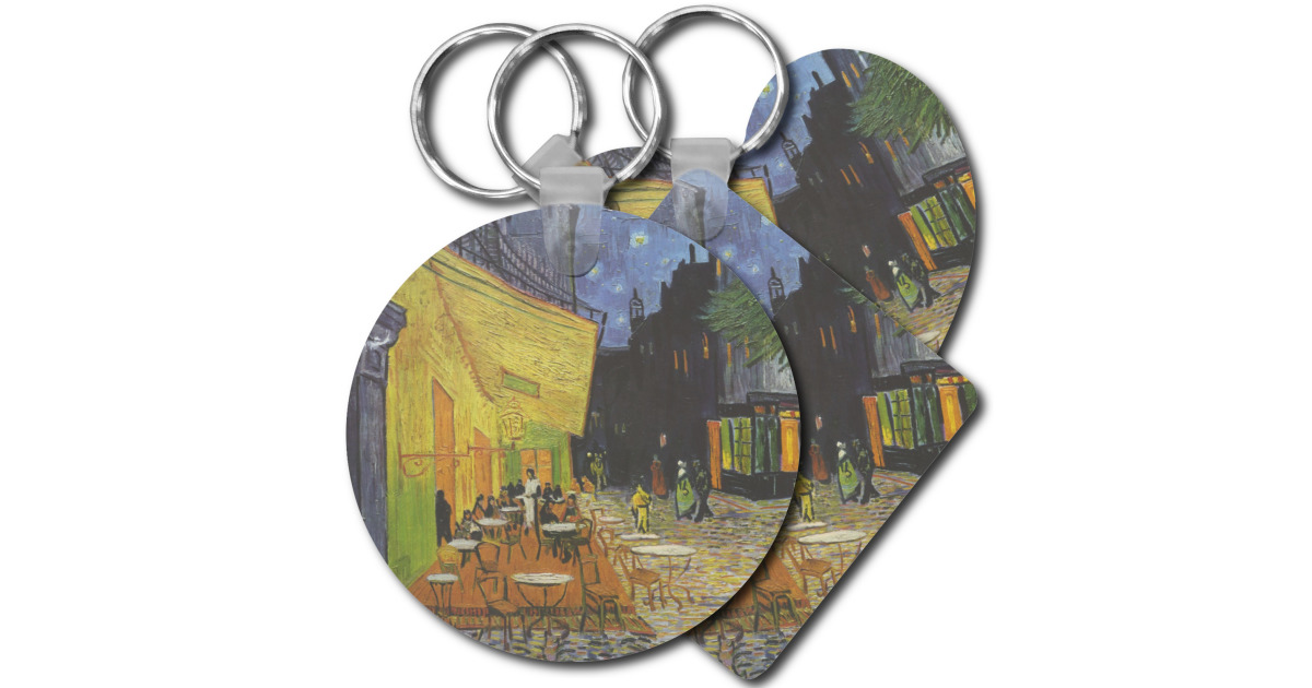 Custom Cafe Terrace at Night (Van Gogh 1888) Plastic Keychain ...