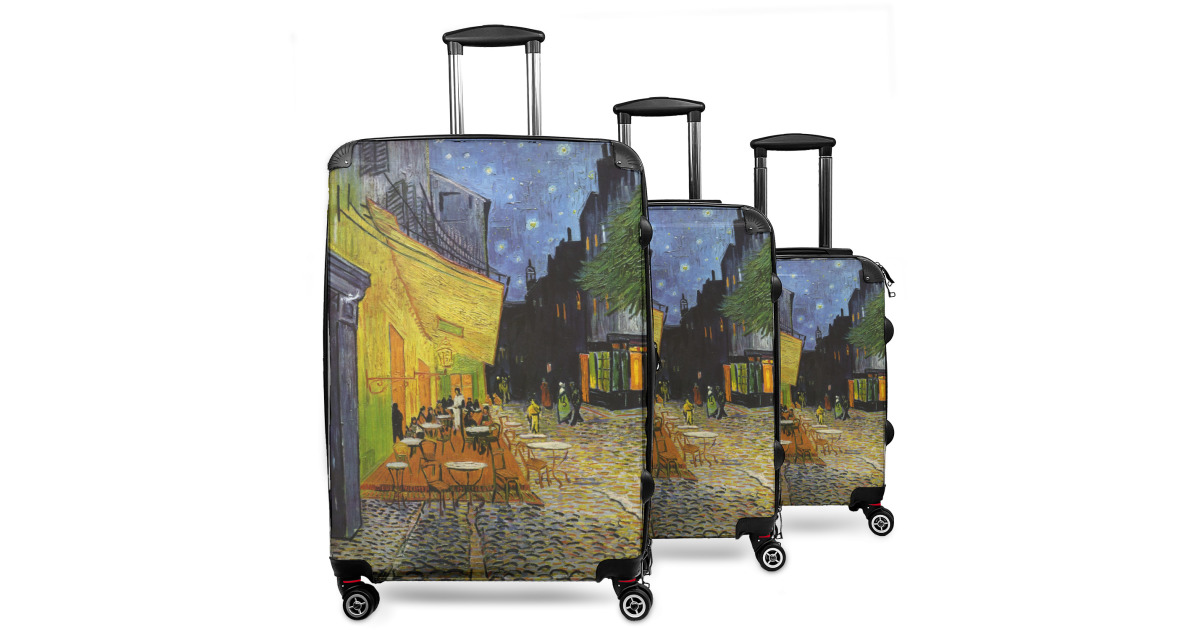 Custom Cafe Terrace at Night (Van Gogh 1888) 3 Piece Luggage Set - 20 ...