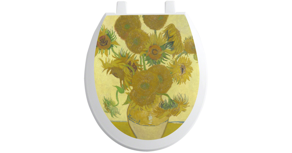 Custom Sunflowers (Van Gogh 1888) Toilet Seat Decal | YouCustomizeIt