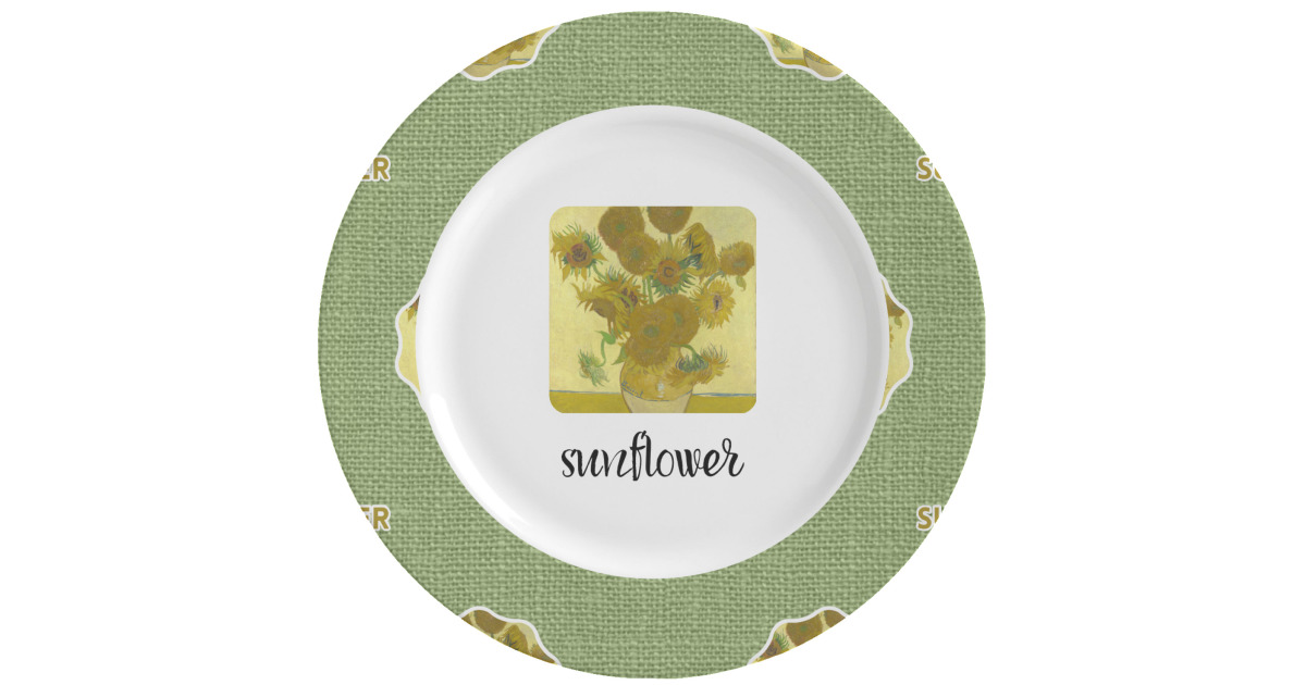 Custom Sunflowers (Van Gogh 1888) Ceramic Dinner Plates (Set of 4 ...