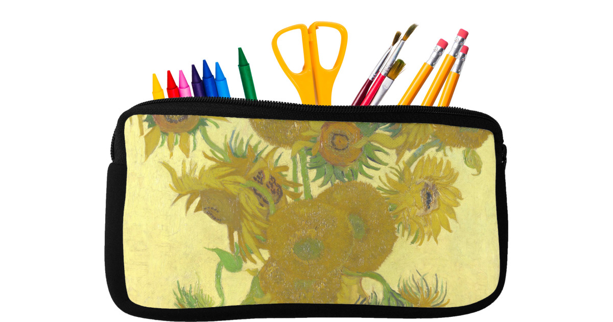Custom Sunflowers (Van Gogh 1888) Neoprene Pencil Case | YouCustomizeIt