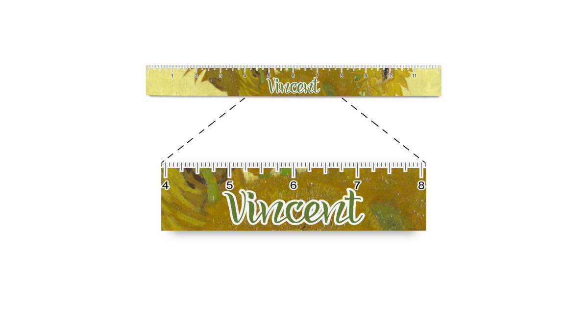 Custom Sunflowers (Van Gogh 1888) Plastic Ruler - 12" | YouCustomizeIt