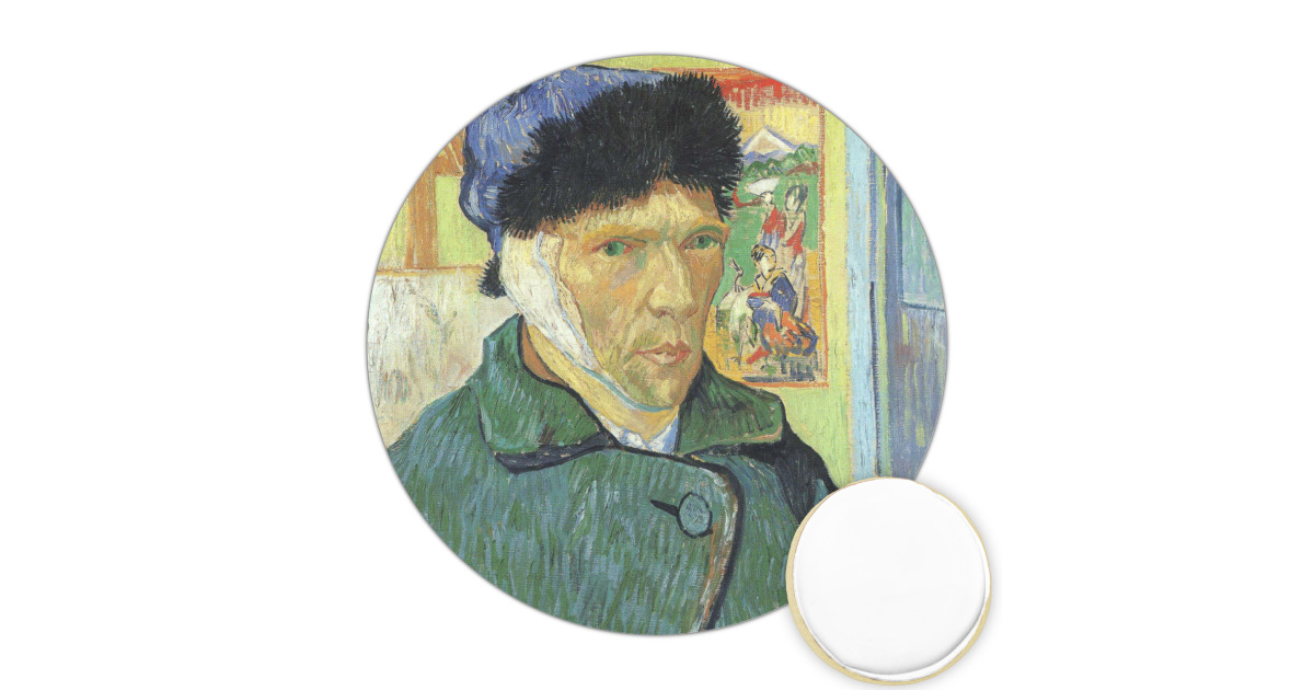 Custom Van Gogh's Self Portrait with Bandaged Ear Printed Cookie Topper ...