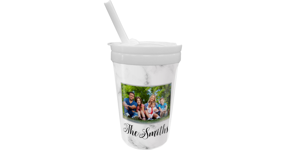 Custom Family Photo and Name Sippy Cup with Straw | YouCustomizeIt