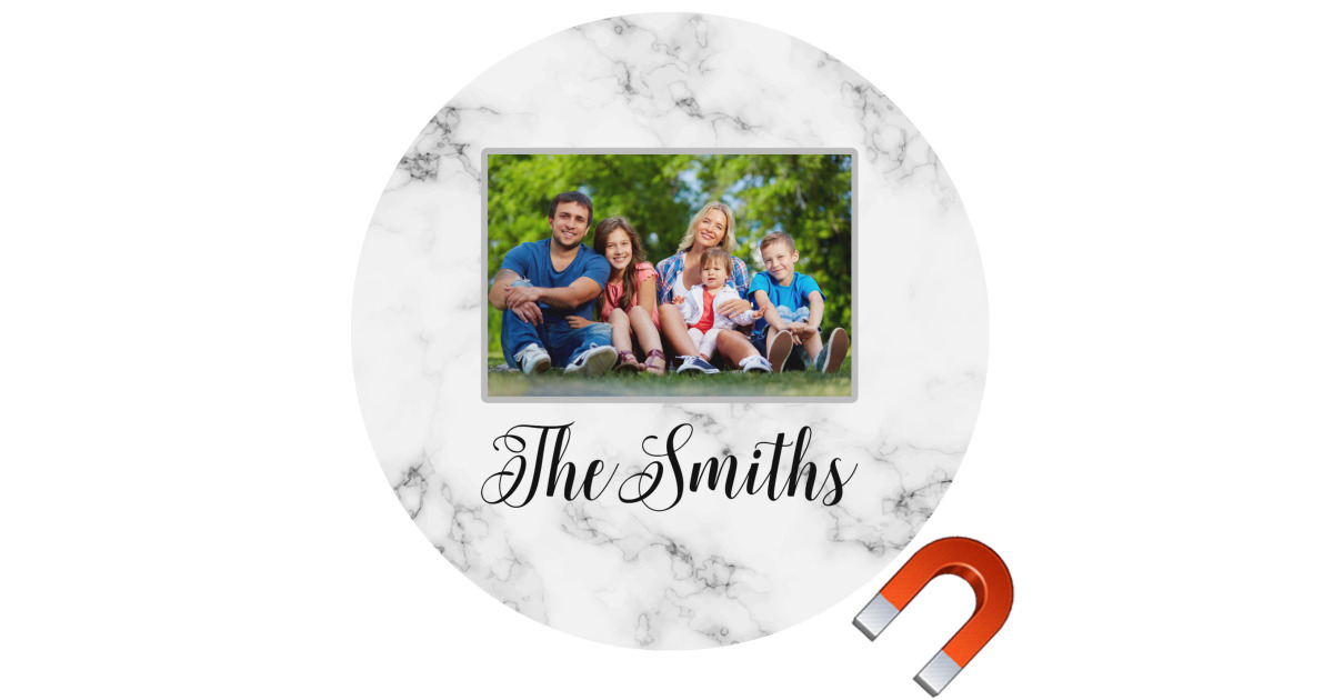 Custom Family Photo and Name Round Car Magnet - 6" | YouCustomizeIt