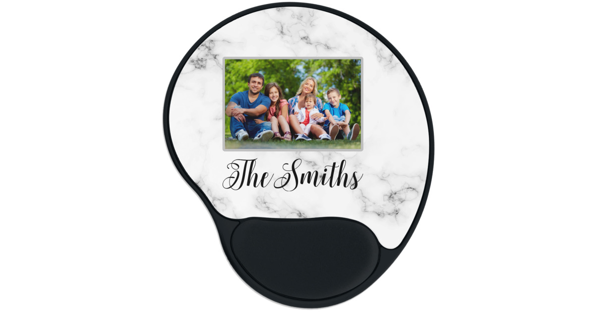 Custom Family Photo and Name Mouse Pad with Wrist Support | YouCustomizeIt
