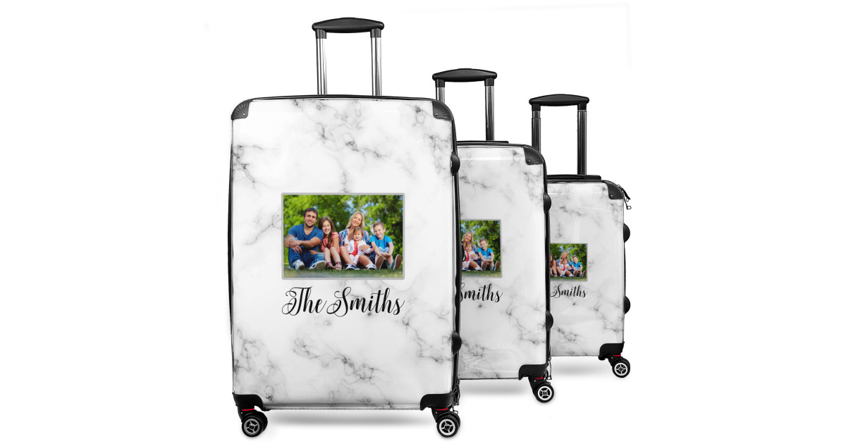 Custom Family Photo and Name 3-Piece Luggage Set - 20" Carry On - 24 ...