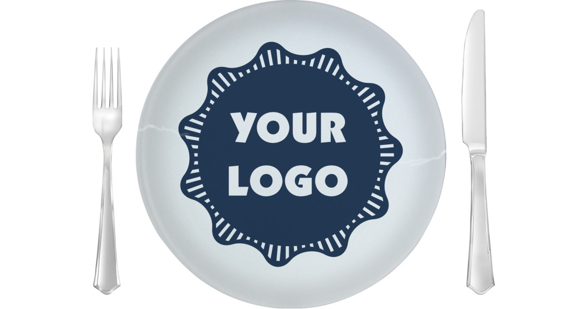 Custom Logo Glass Lunch / Dinner Plate 10" - Single | YouCustomizeIt