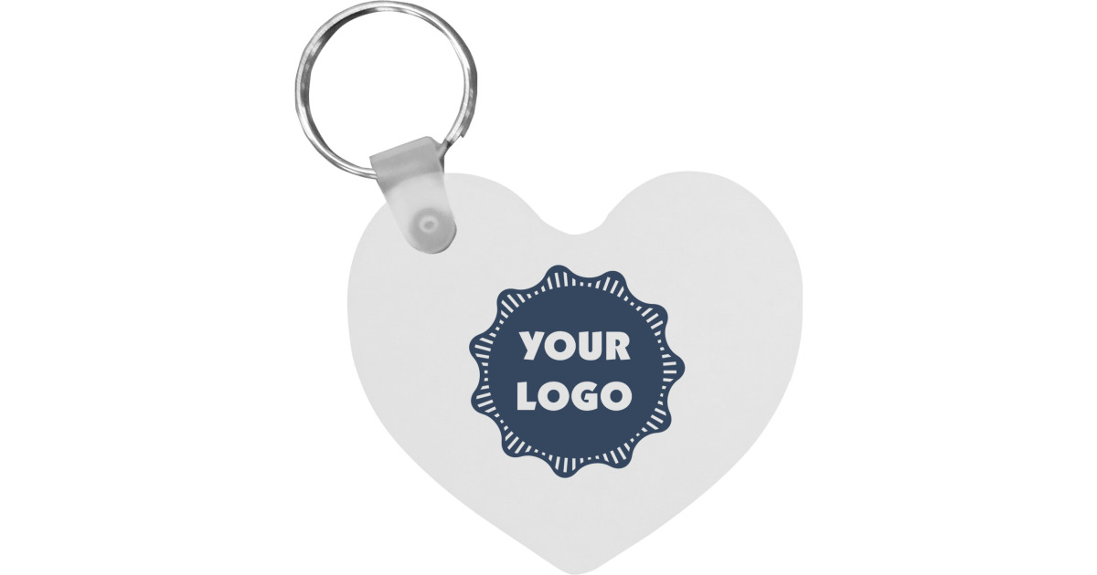 Custom Logo Heart Plastic Keychain | YouCustomizeIt