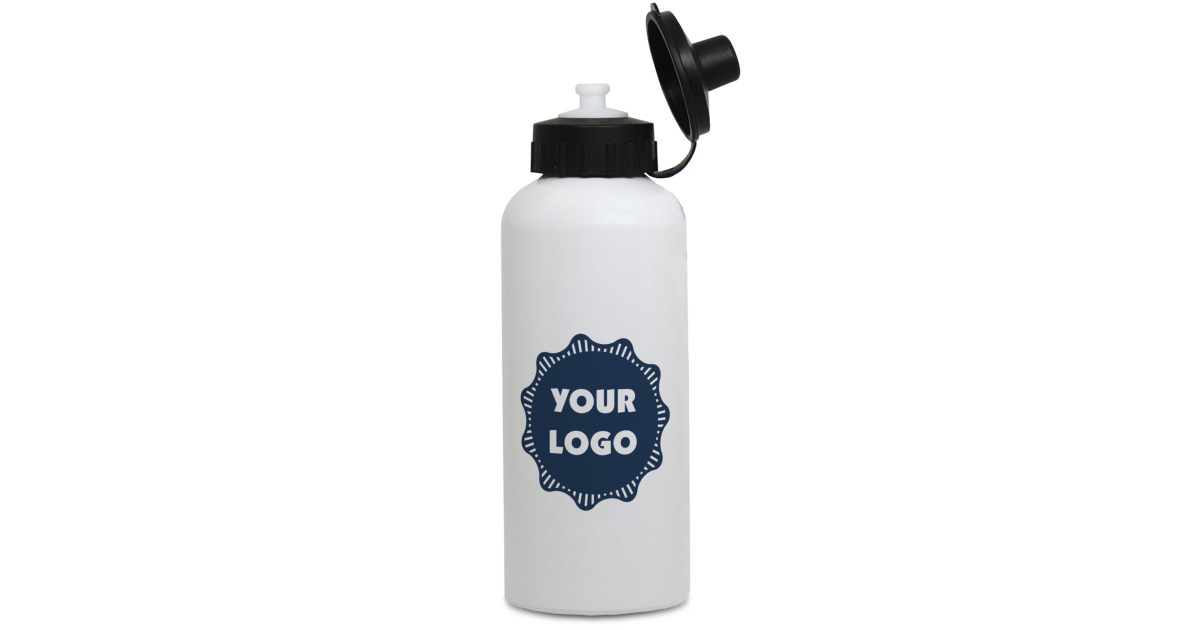 Custom Logo Water Bottles - Aluminum - 20 oz - White | YouCustomizeIt