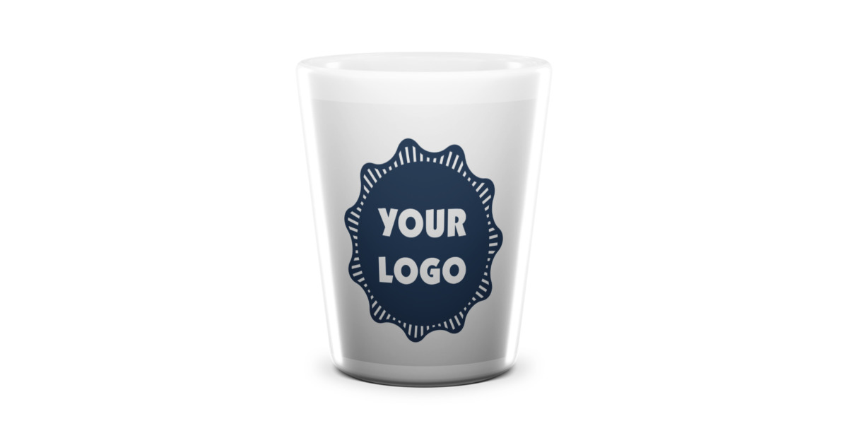 Custom Logo Ceramic Shot Glass - 1.5 oz - White - Set of 4 | YouCustomizeIt