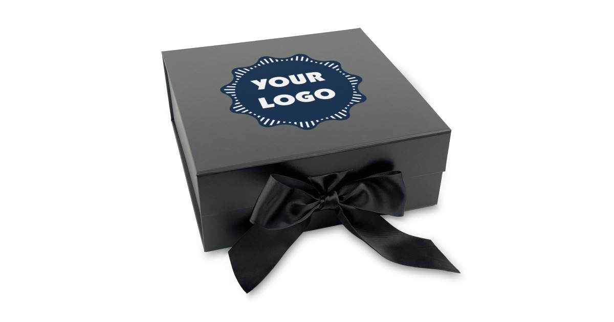 Custom Logo Gift Box with Magnetic Lid - Black | YouCustomizeIt
