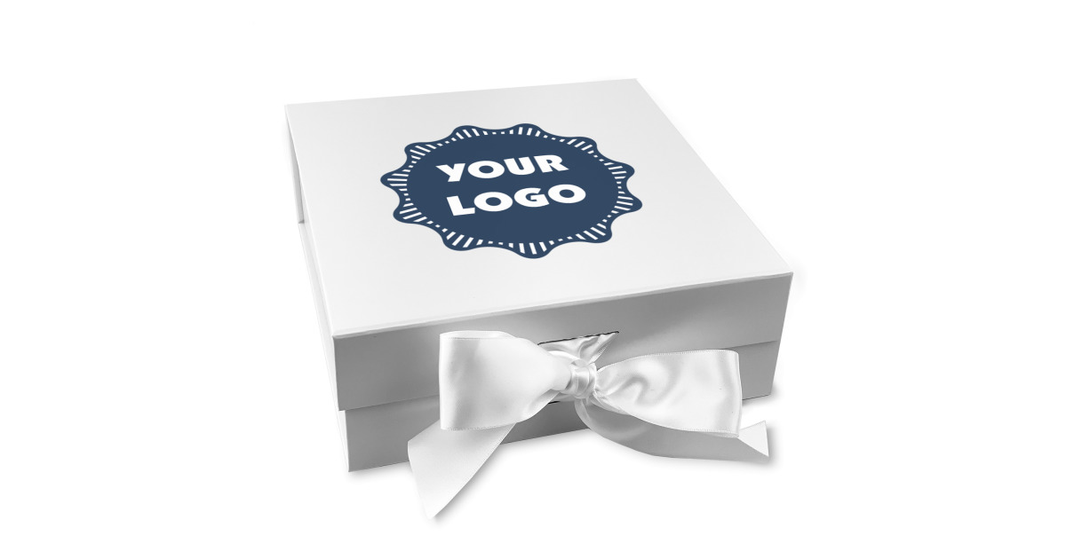 Custom Logo Gift Box with Magnetic Lid - White | YouCustomizeIt