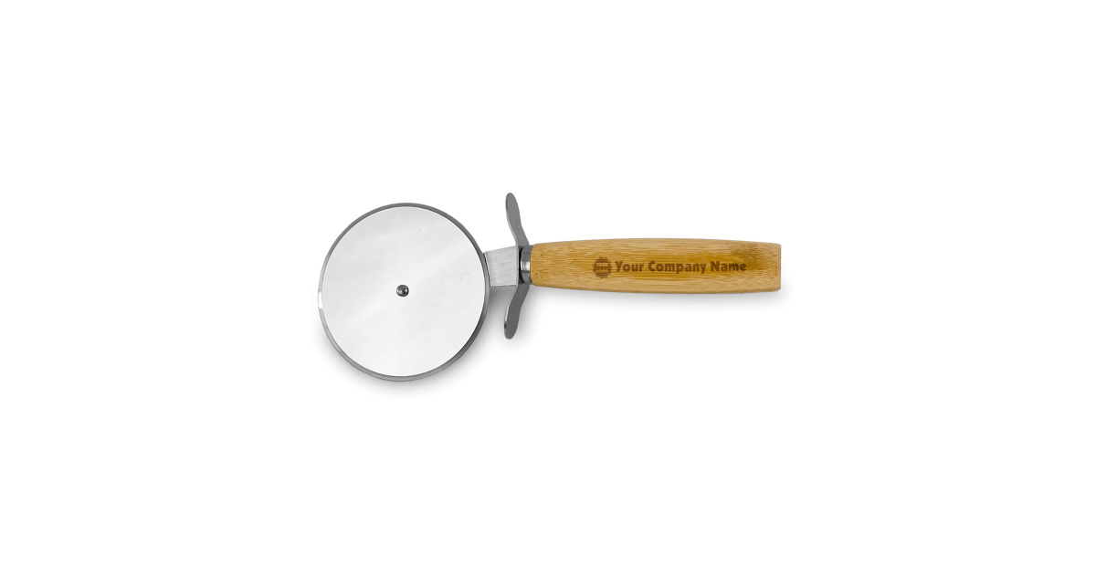 Custom Logo Pizza Cutter with Bamboo Handle | YouCustomizeIt