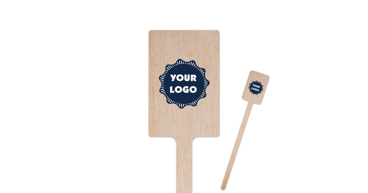 Custom Logo Rectangle Wooden Stir Sticks | YouCustomizeIt