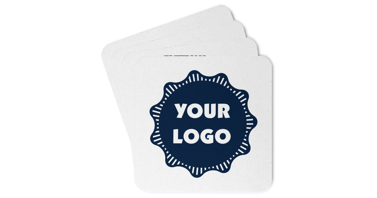 Custom Logo Square Paper Coasters | YouCustomizeIt