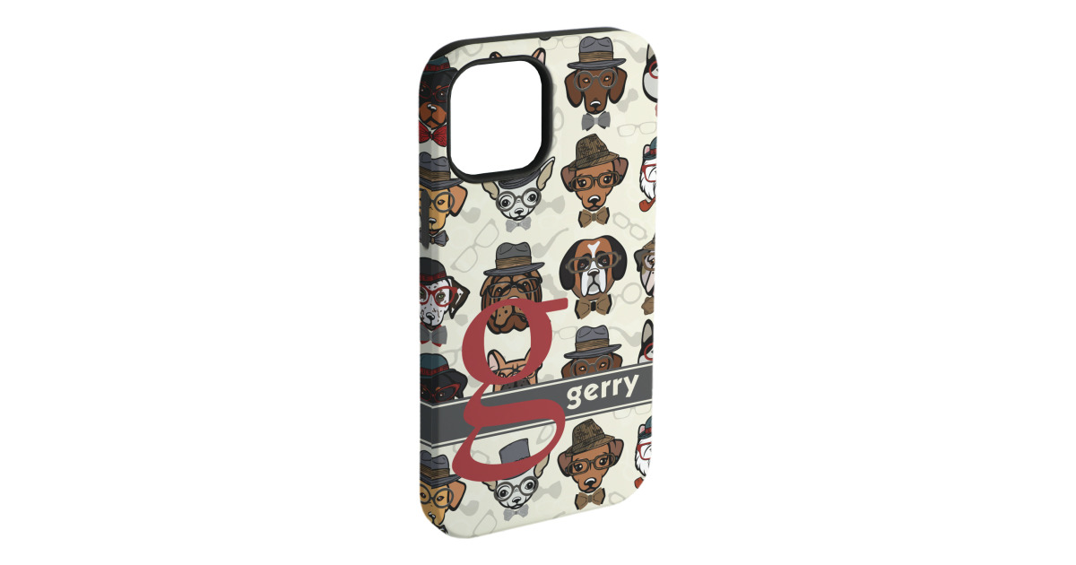 Custom Hipster Dogs iPhone Case - Rubber Lined (Personalized ...