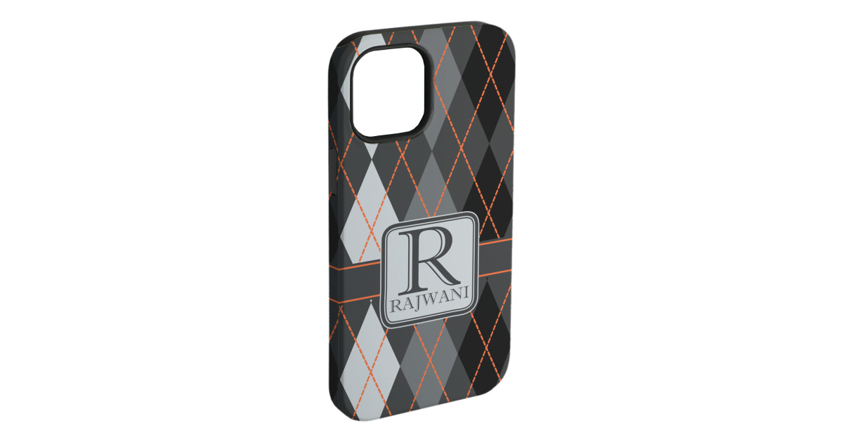 Custom Modern Chic Argyle iPhone Case - Rubber Lined (Personalized ...