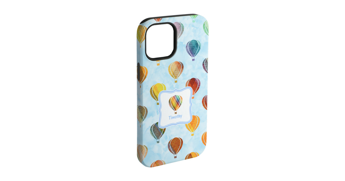 Custom Watercolor Hot Air Balloons iPhone Case - Rubber Lined - iPhone ...