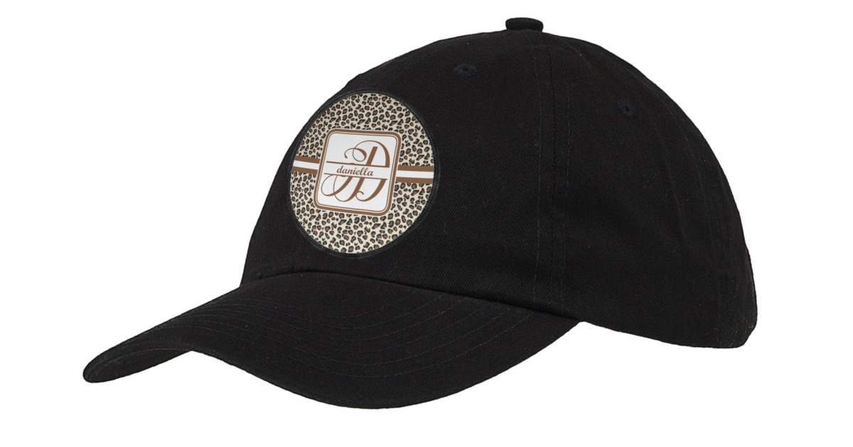 Custom Leopard Print Baseball Cap - Black (Personalized) | YouCustomizeIt