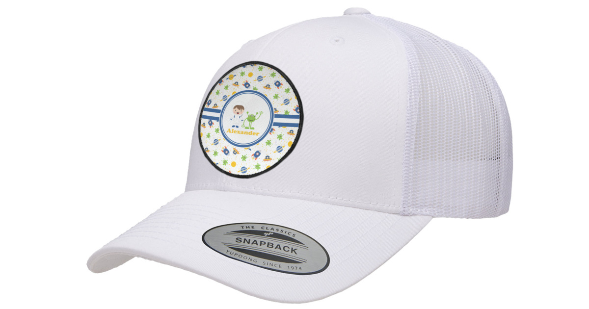 Custom Boy's Space Themed Trucker Hat - White (Personalized ...