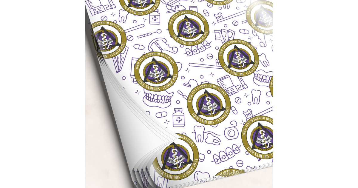 Custom Dental Insignia / Emblem Wrapping Paper Sheets (Personalized ...