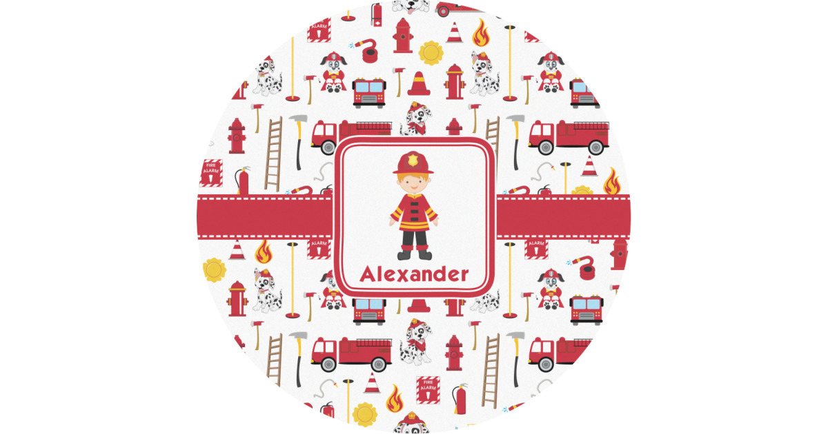 Custom Firefighter Character Multipurpose Round Labels - Custom Sized ...