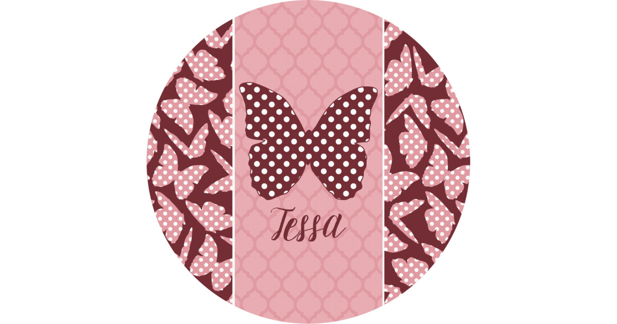 Custom Polka Dot Butterfly Multipurpose Round Labels - 4" (Personalized ...