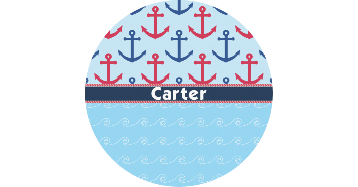 Custom Anchors & Waves Multipurpose Round Labels - Custom Sized ...