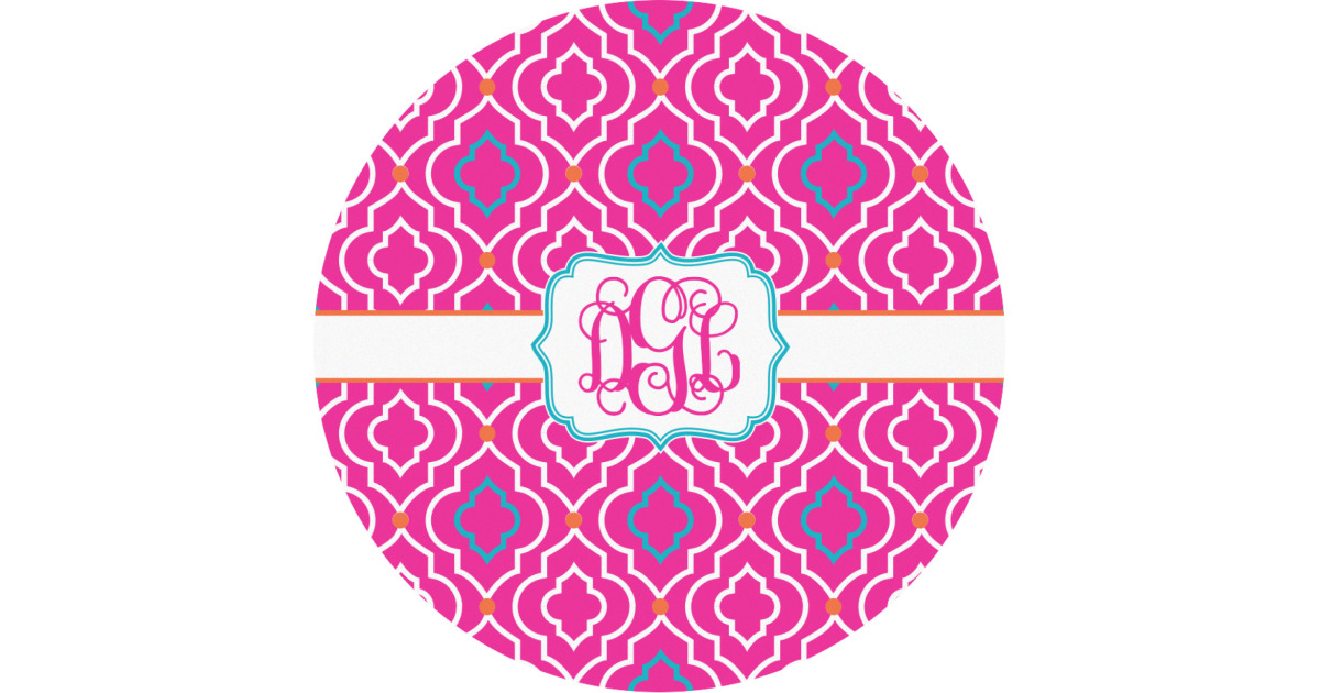 Custom Colorful Trellis Multipurpose Round Labels - Custom Sized ...