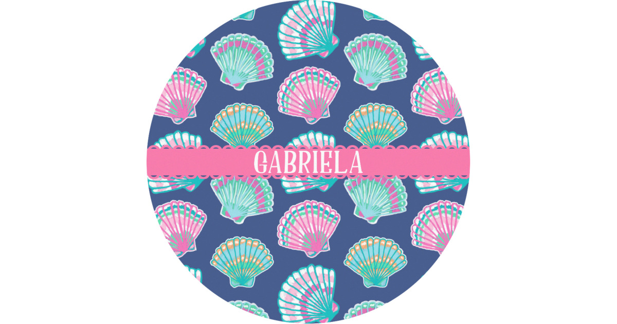Custom Preppy Sea Shells Multipurpose Round Labels - Custom Sized ...