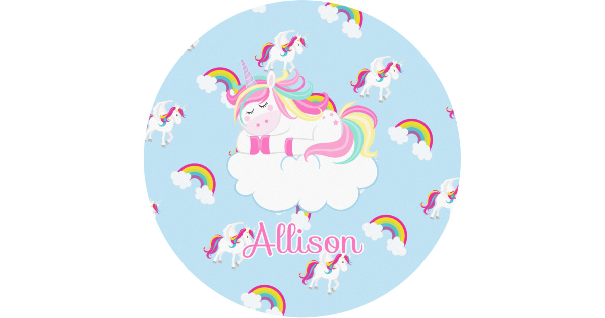 Custom Rainbows and Unicorns Multipurpose Round Labels - Custom Sized ...