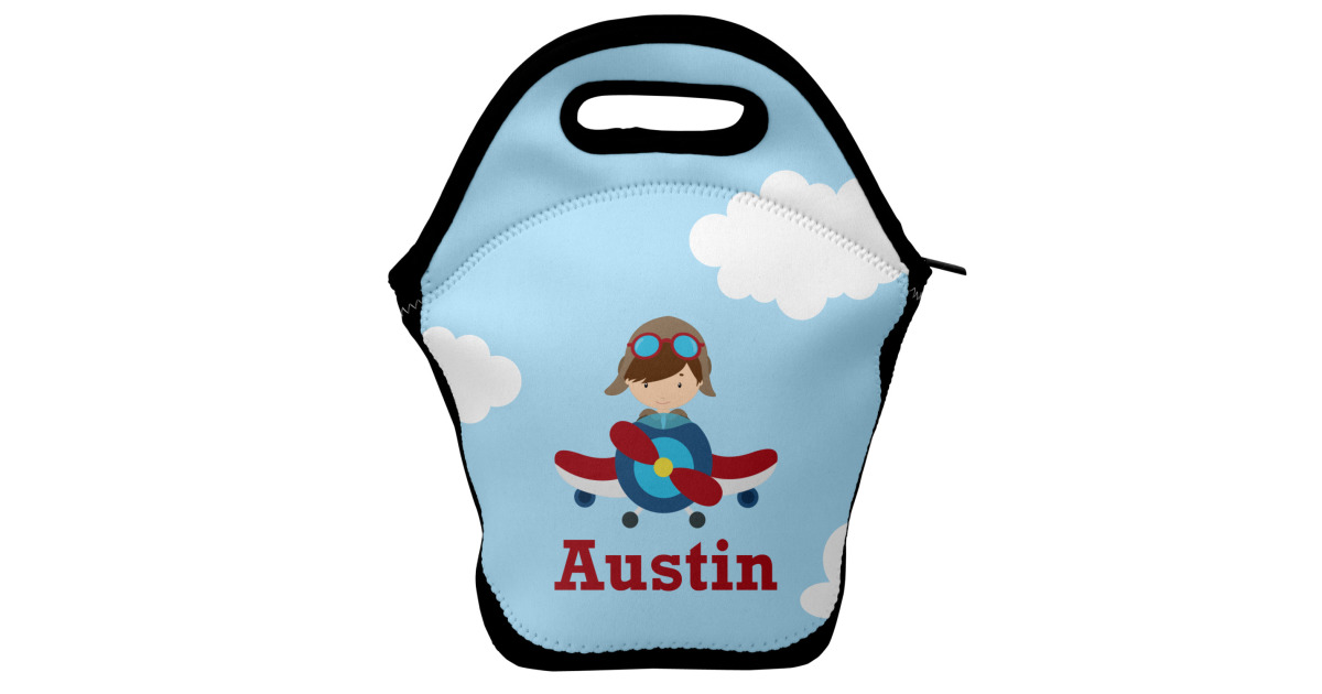 Custom Airplane & Pilot Lunch Bag w/ Name or Text | YouCustomizeIt