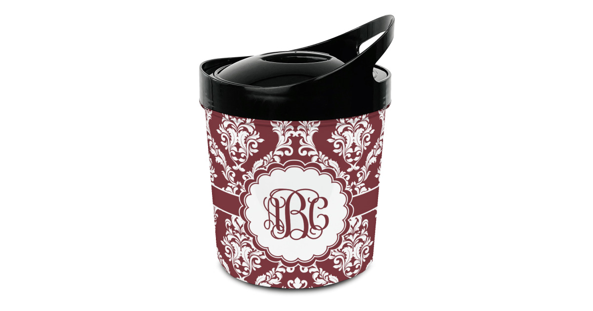 Custom Maroon & White Plastic Ice Bucket (Personalized) | YouCustomizeIt