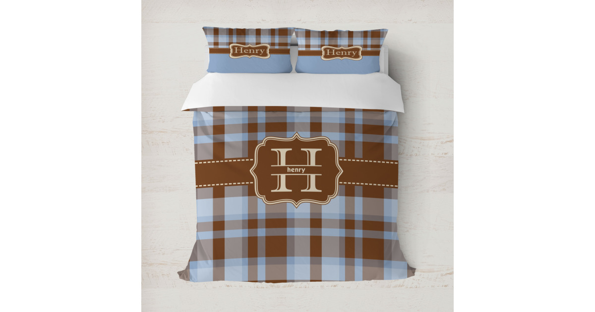 Custom Two Color Plaid Duvet Cover (Personalized) | YouCustomizeIt