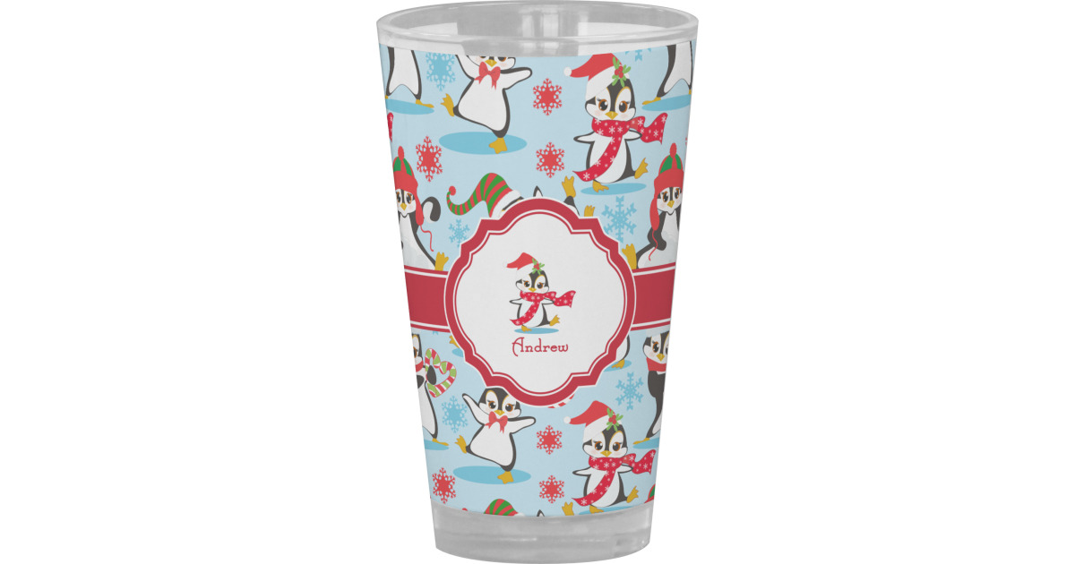 Custom Christmas Penguins Pint Glass - Full Color (Personalized ...
