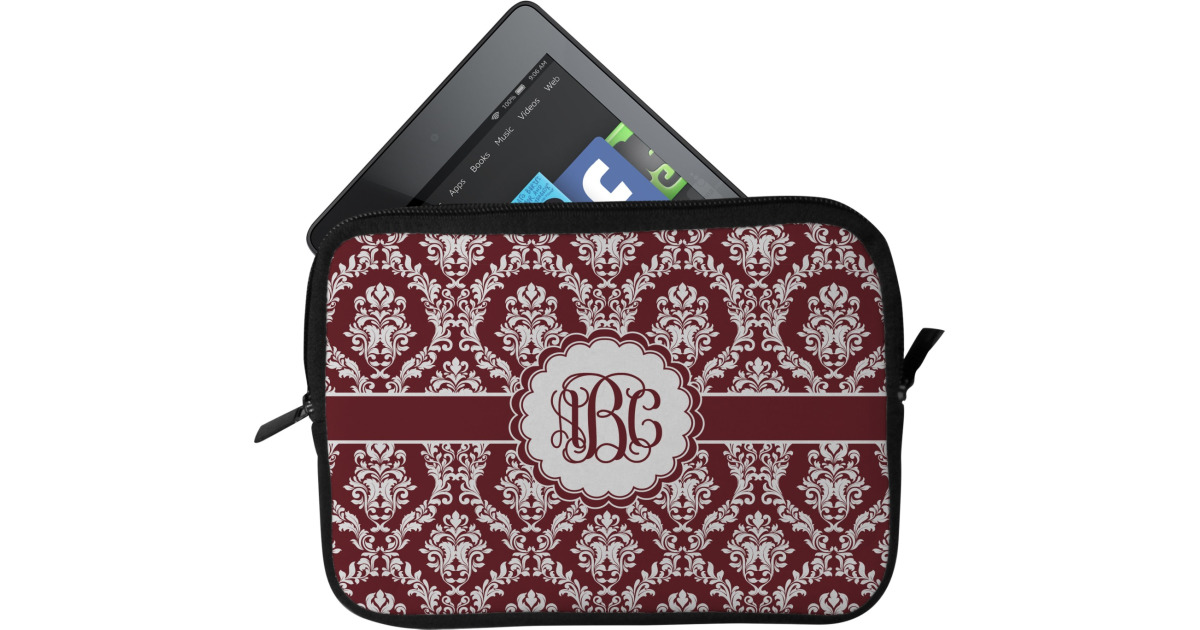 Custom Maroon & White Tablet Case / Sleeve (Personalized) | YouCustomizeIt