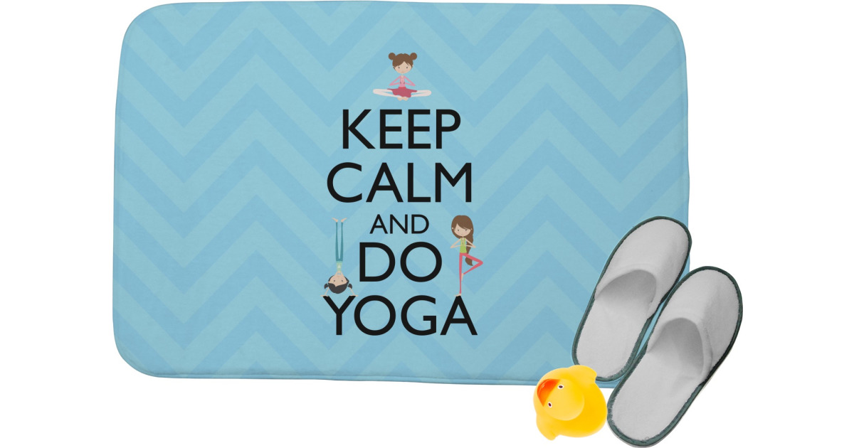 Custom Keep Calm & Do Yoga Memory Foam Bath Mat | YouCustomizeIt