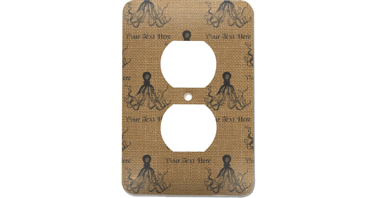 Custom Octopus & Burlap Print Electric Outlet Plate (Personalized ...
