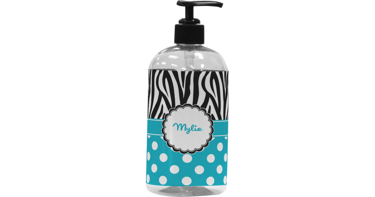 Custom Dots & Zebra Plastic Soap / Lotion Dispenser (Personalized ...