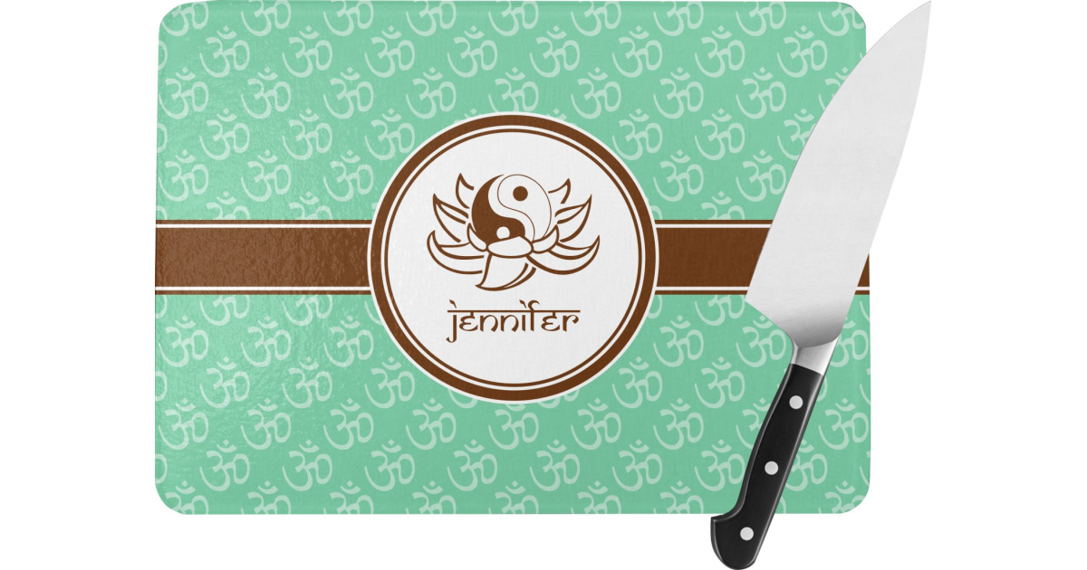 Custom Om Rectangular Glass Cutting Board (Personalized) | YouCustomizeIt