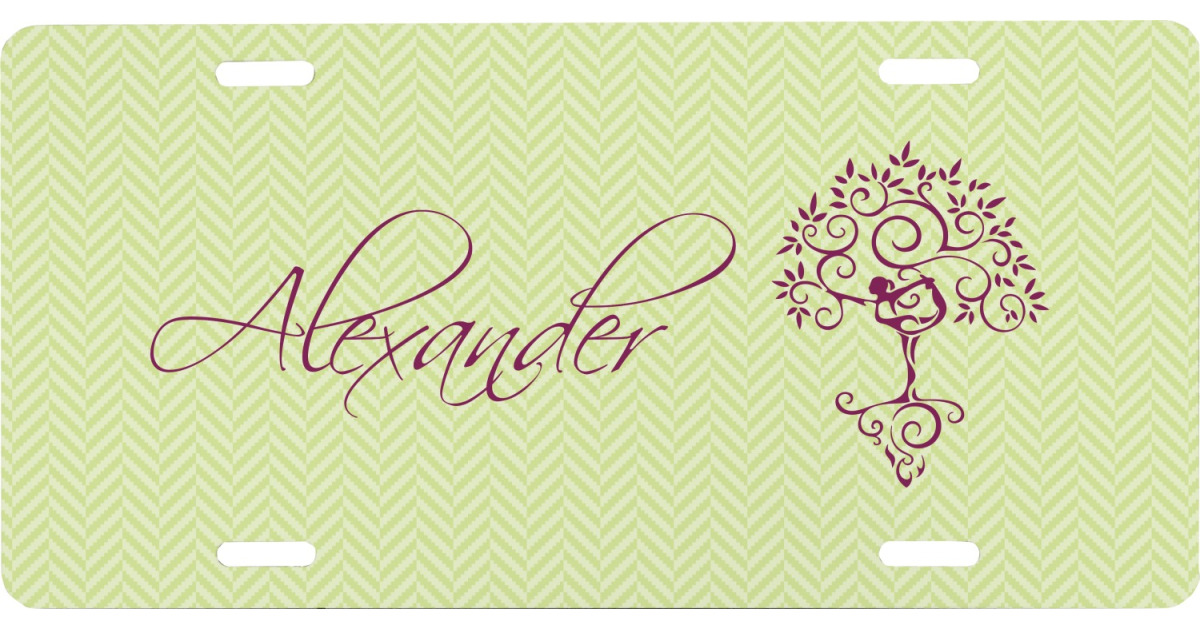 Custom Yoga Tree Front License Plate (Personalized) | YouCustomizeIt